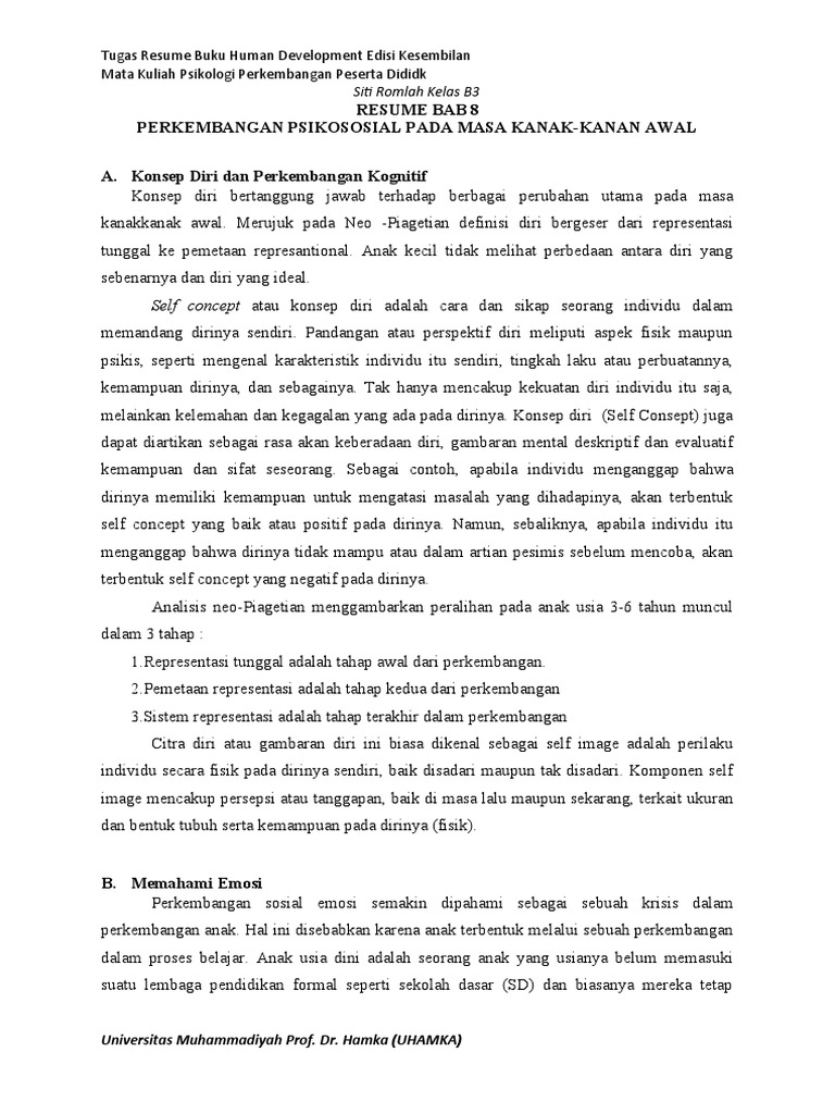 RESUME Pesdik BAB 8 & BAB 9 | PDF