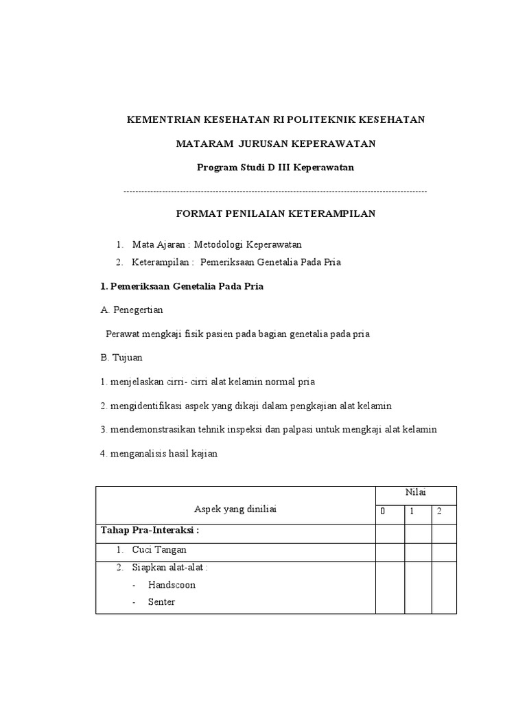 Panduan Pemeriksaan Genetalia Pria dan Aksila | PDF | Sains & Matematika