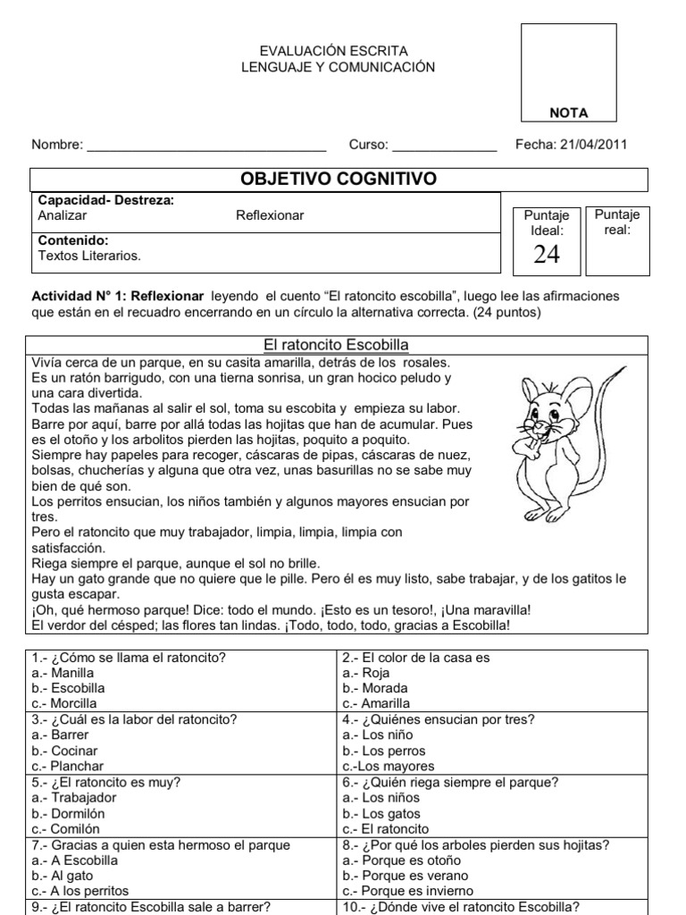 Evaluacion Lectura Comprensiva Modelo T | PDF