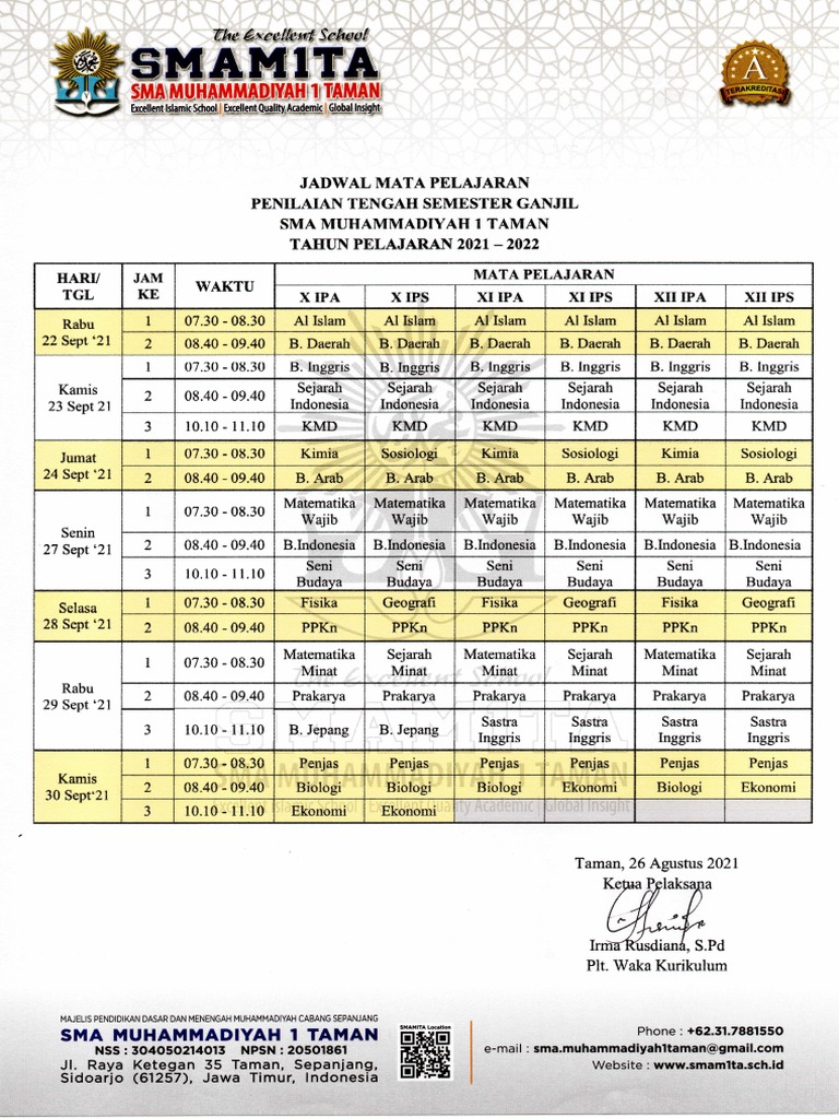 Jadwal PTS | PDF