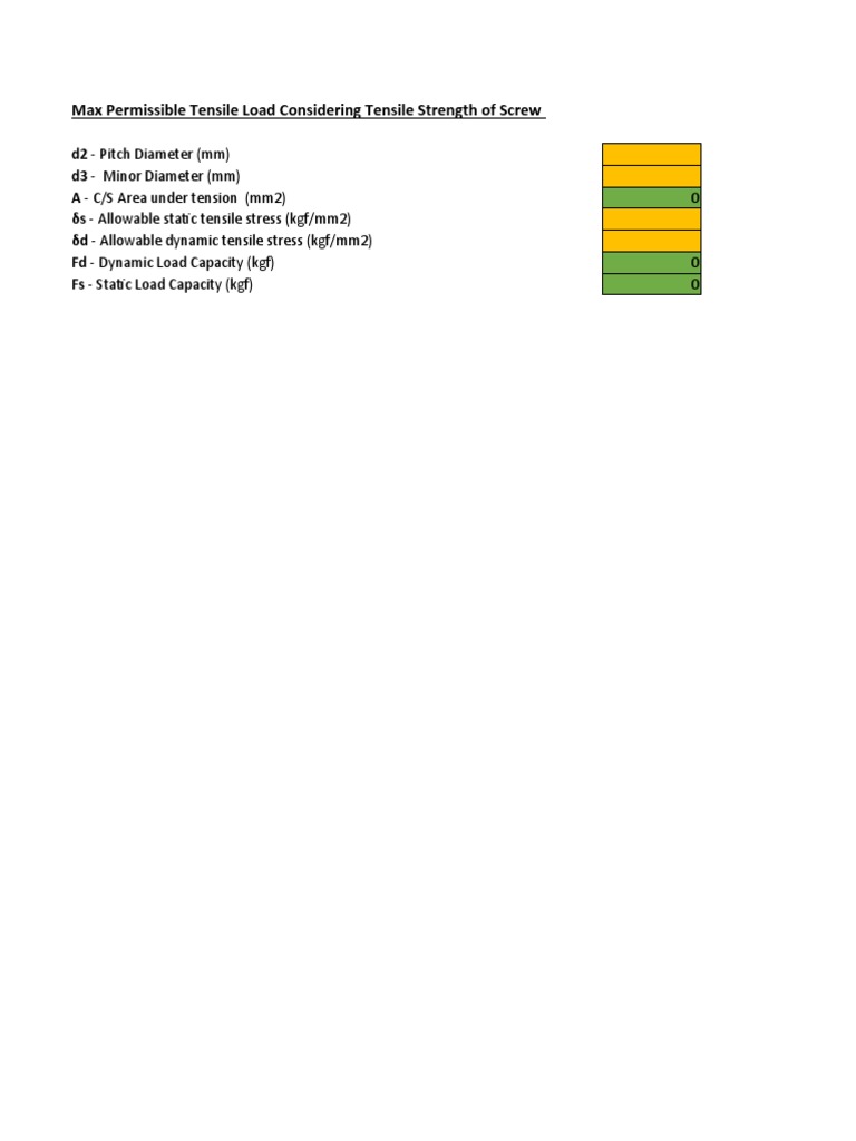 Allowable Loads and Torque For Metric Screws | PDF | Technology ...