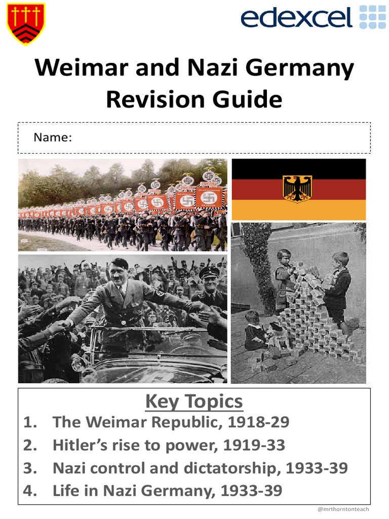 Weimar and Nazi Germany Revision Guide Key Topics | PDF | Weimar ...