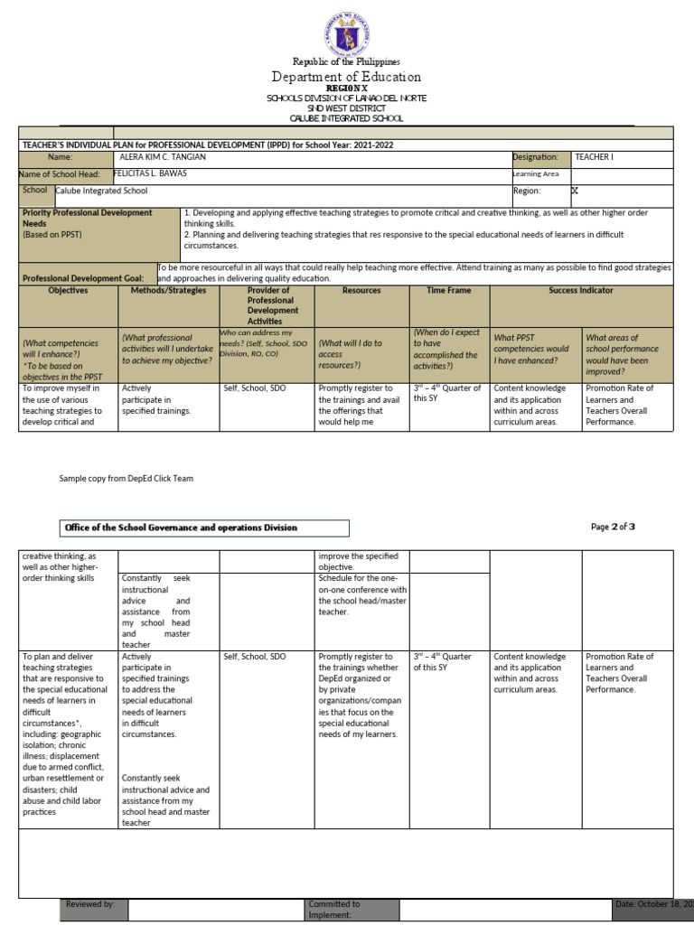 Department of Education: Republic of The Philippines | PDF | Teachers ...