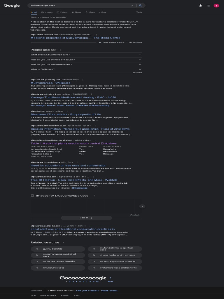 Mubvamaropa Uses - Google Search | PDF | Trees | Botany