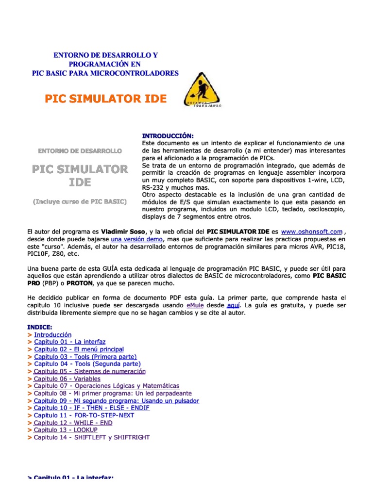 Pic Simulator Ide Manual | PDF | Poco | Estructura de datos de matriz
