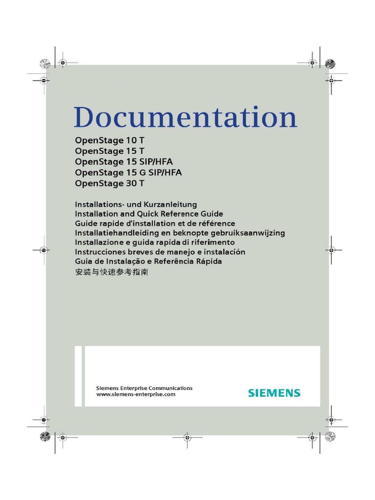 Manual OpenStage 15 HFA OpenStage 15 SIP OpenStage | PDF