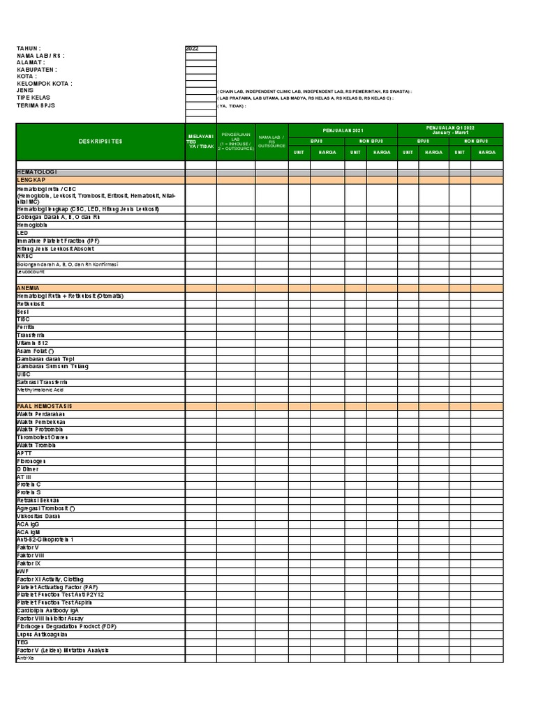 Master Audit Form - Diagnostic Labs - 2020 - (FINAL) | PDF ...