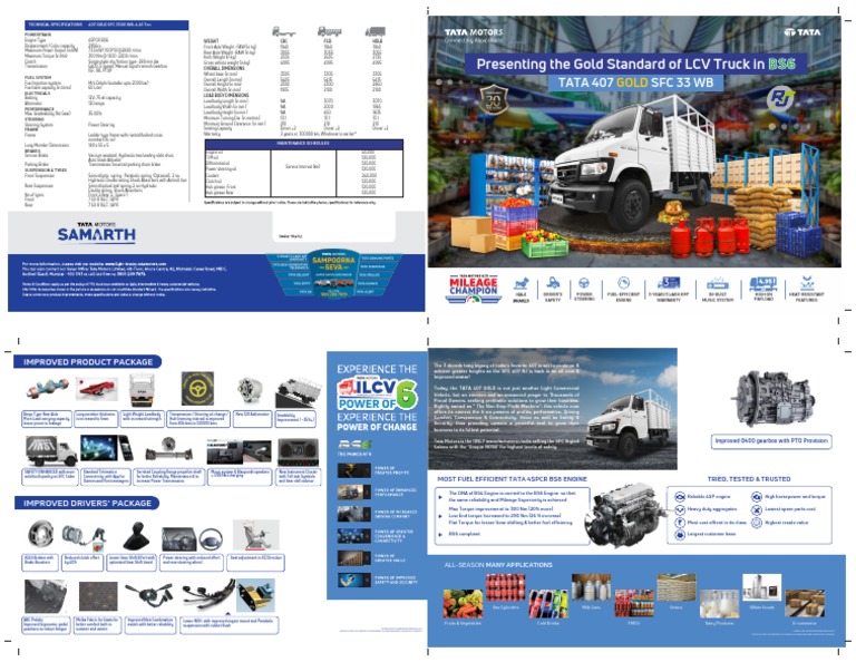 Tata 407 Gold Specifications & Features | PDF | Manual Transmission | Truck
