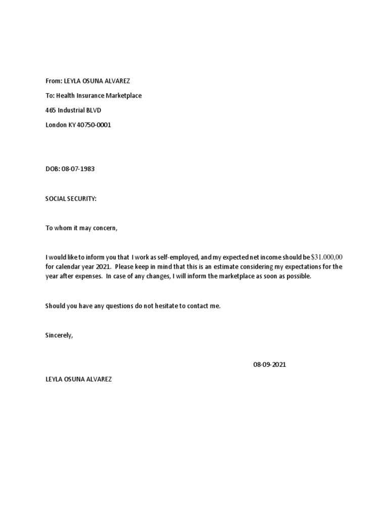 Income Letter - Individual | PDF | Finance & Money Management | Law