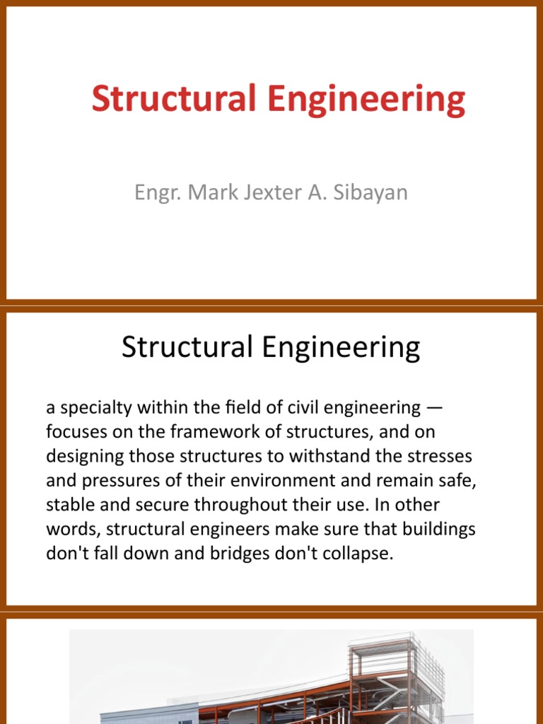 Structural Engineering: Engr. Mark Jexter A. Sibayan | PDF | Art ...