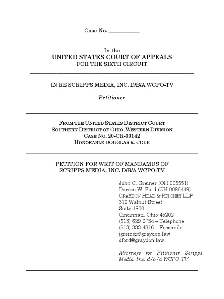 Scripps Mandamus Petition | PDF | Mandamus | Common Law