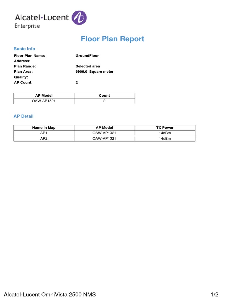 Floor Plan Report: Basic Info | PDF