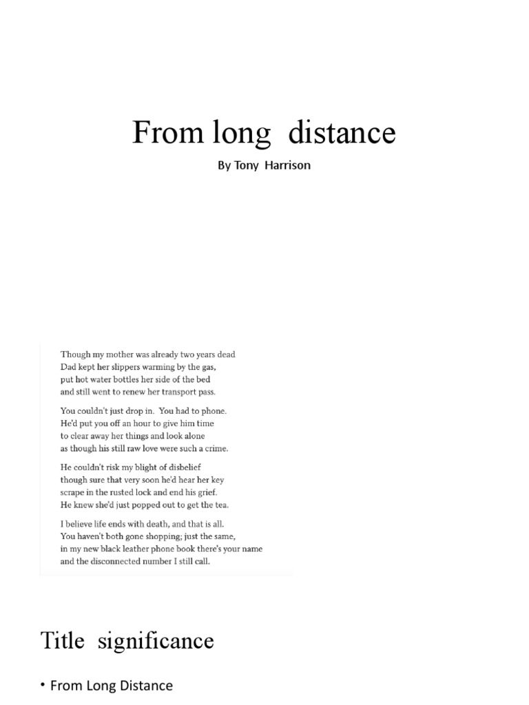 From Long Distance Analysis | PDF