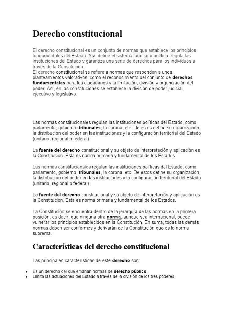 Derecho Constitucional | PDF | Ley constitucional | Constitución