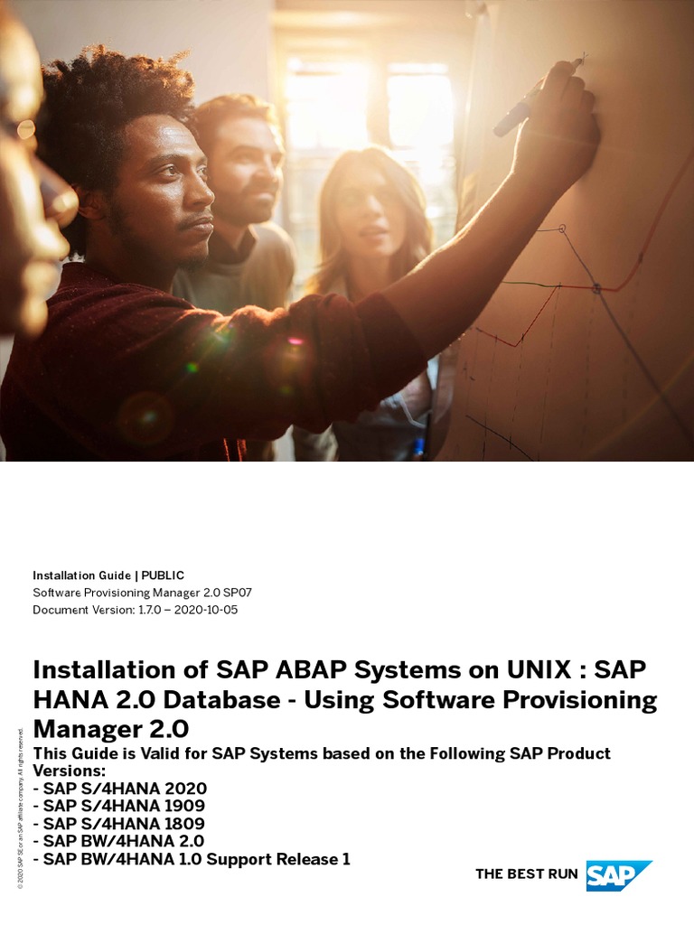 Installation of SAP ABAP Systems On UNIX SAP HANA 2.0 Database Using SWPM 2.0 | PDF | Databases ...