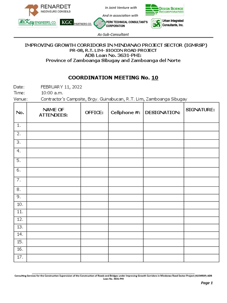 New Format of Attendance & MOM Preparation | PDF | Asian Development ...