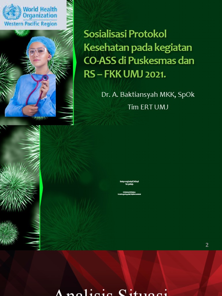 003 - Sosialisasi Prokes Pada Co-Ass FKK Umj - Real02 (Panum 2021) | PDF