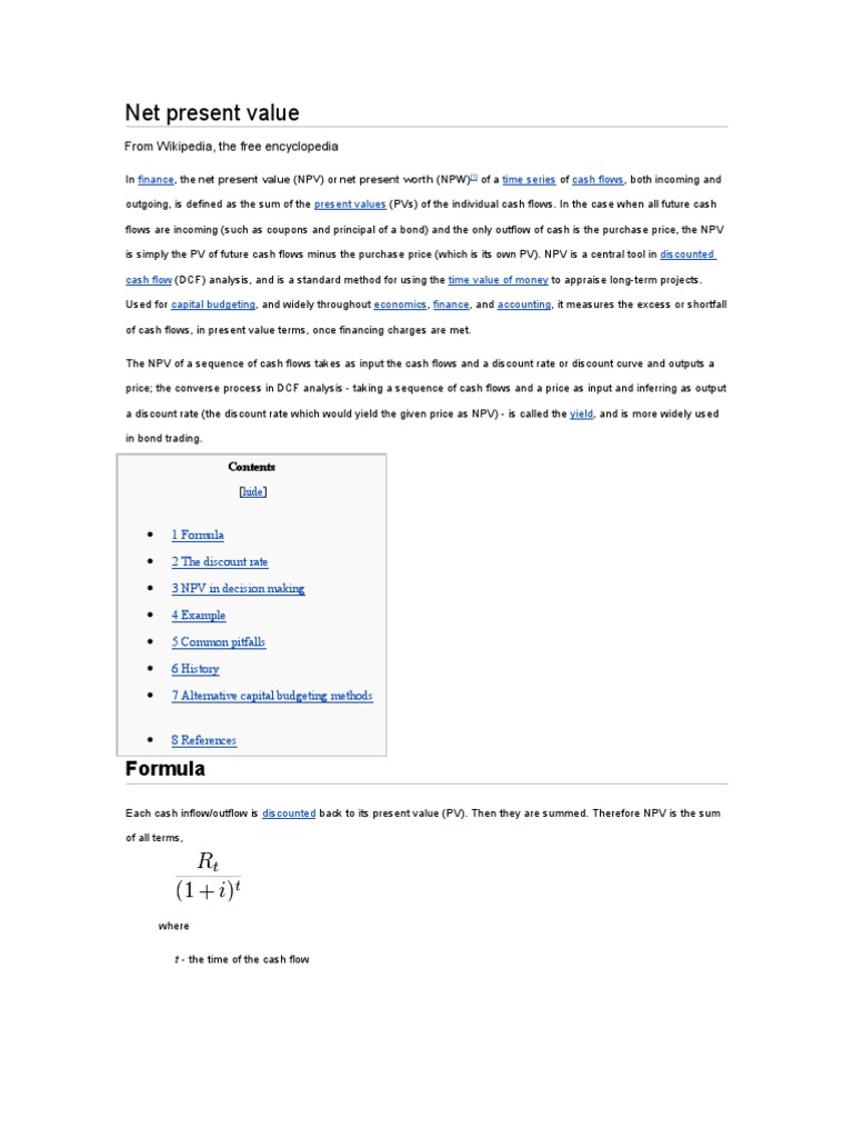 Net Present Value | PDF | Net Present Value | Present Value