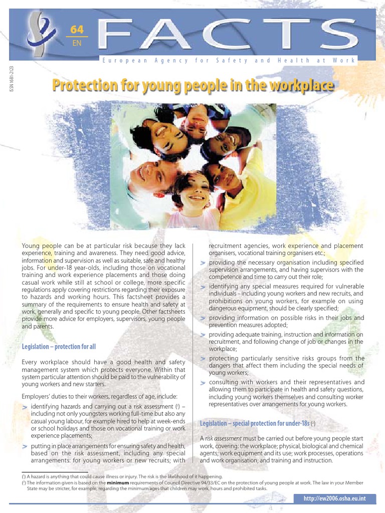 Factsheets 64 - Protection For Young People in The Workplace | PDF ...