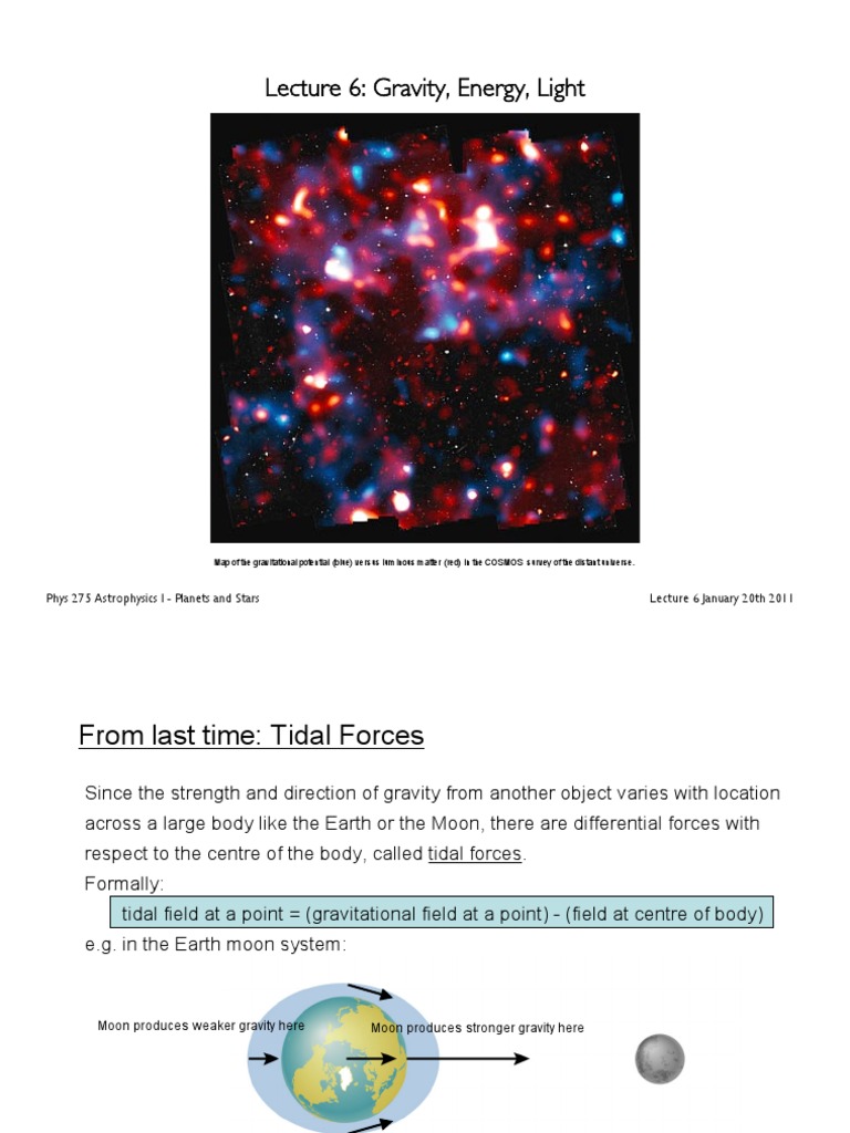 Lecture 6: Gravity, Energy, Light: Phys 275 Astrophysics I - Planets ...
