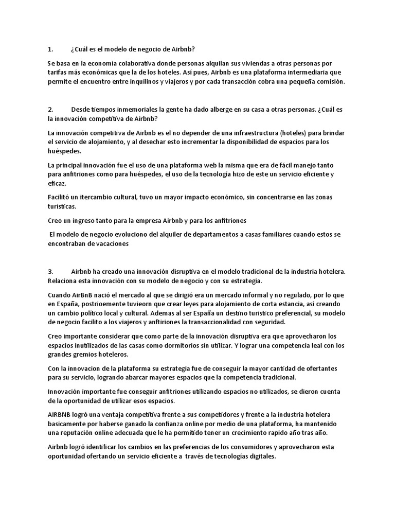 Impacto y modelo de negocio de Airbnb | PDF | Airbnb | Hotel