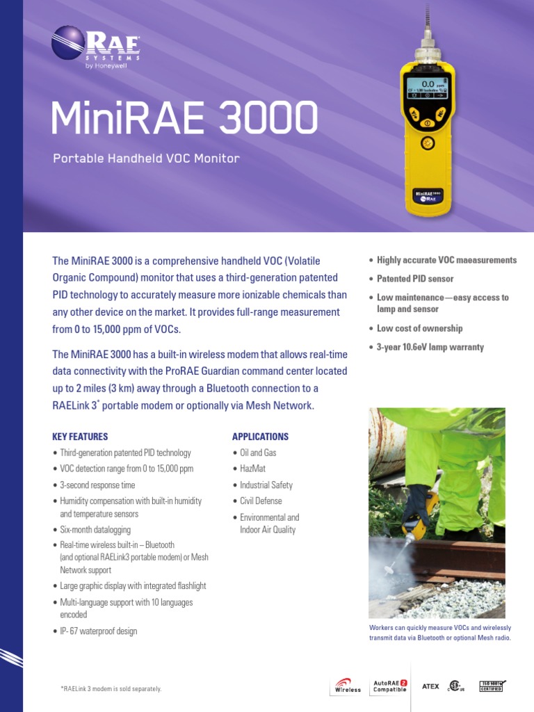 Minirae 3000 Ficha Tecnica en | PDF | Volatile Organic Compound | Modem