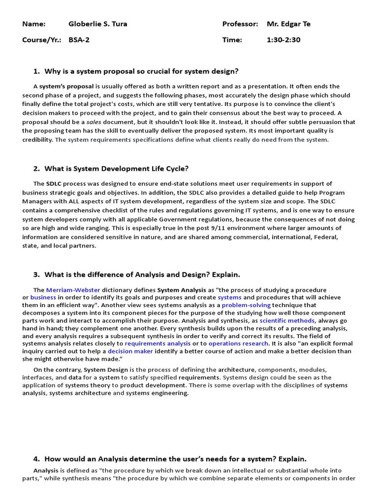 Importance of System Proposals in Design | PDF | Systems Analysis | System