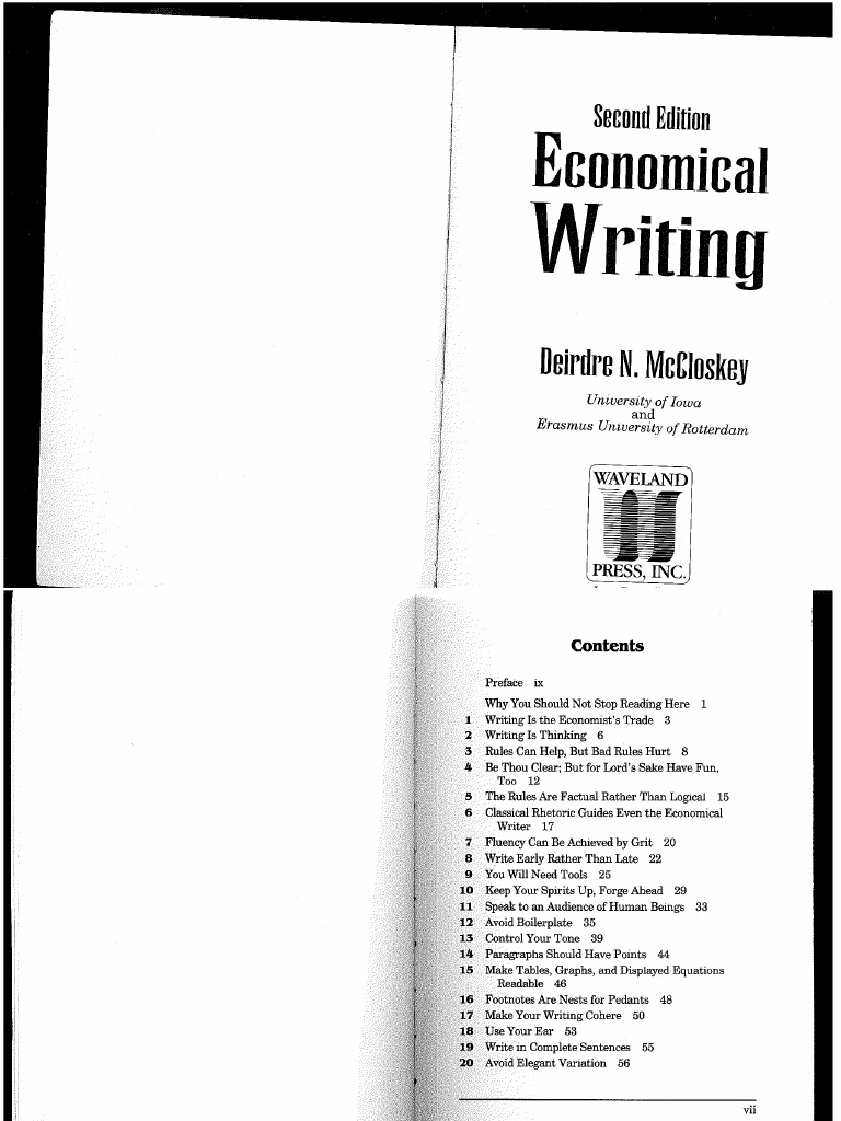 T.1 McCloskey - Economical - Writing (Lectura) | PDF