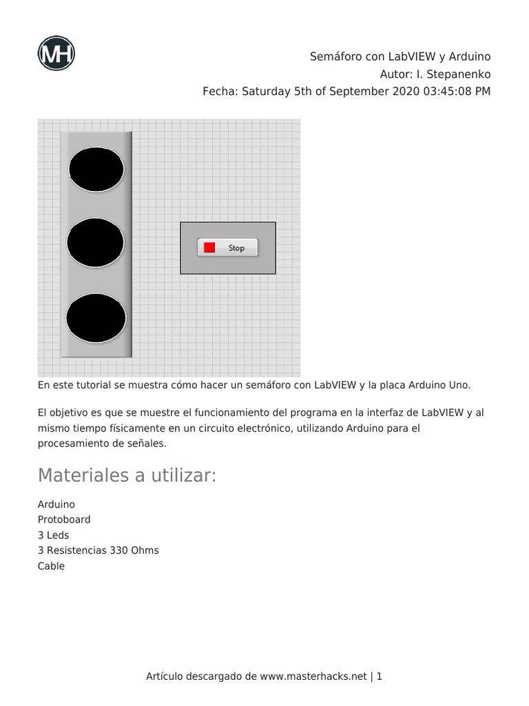 Semáforo Con LabVIEW y Arduino | PDF