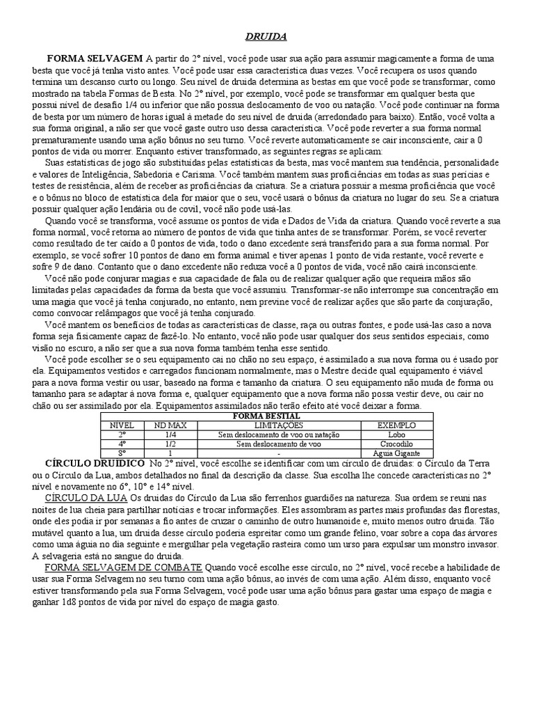 Druida Caminho Da Lua | PDF | Druida | Vida