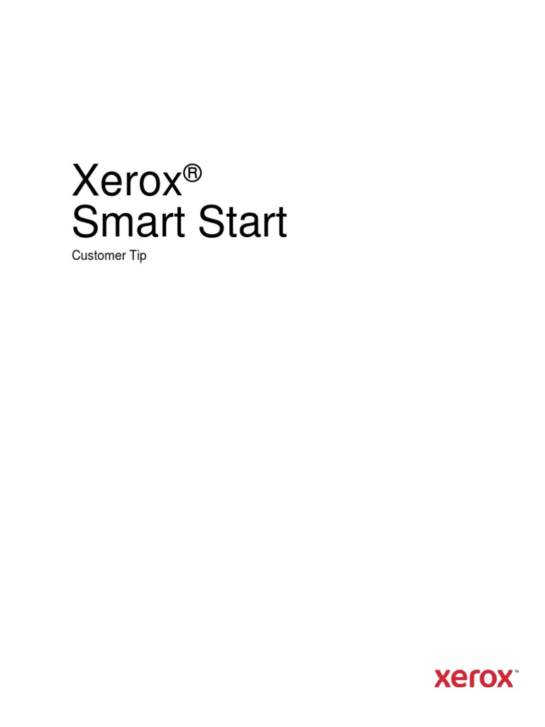 Xerox Smart Start Customer Tip v1.4 | PDF | Printer (Computing ...