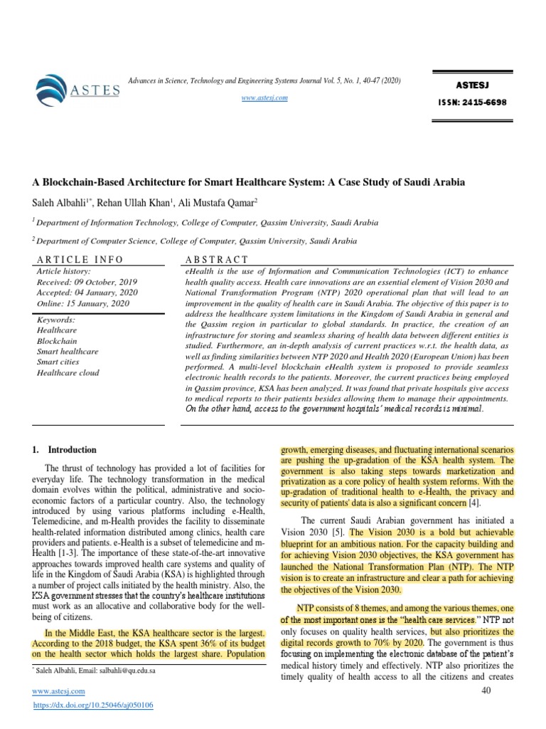 Smart Healthcare | PDF | Electronic Health Record | Health Care