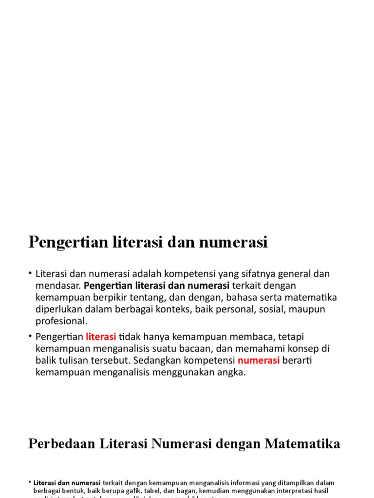 Literasi Dan Numerasi | PDF