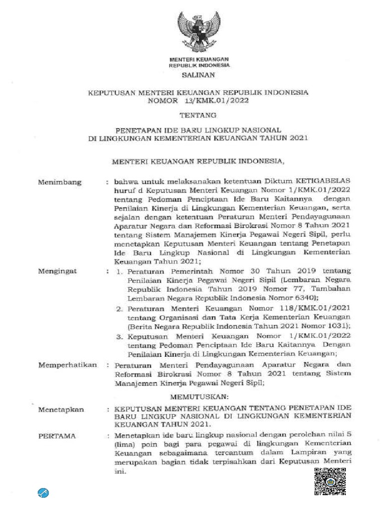 KMK No 13 Tahun 2022 | PDF