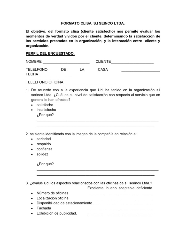 Formato Clisa | PDF