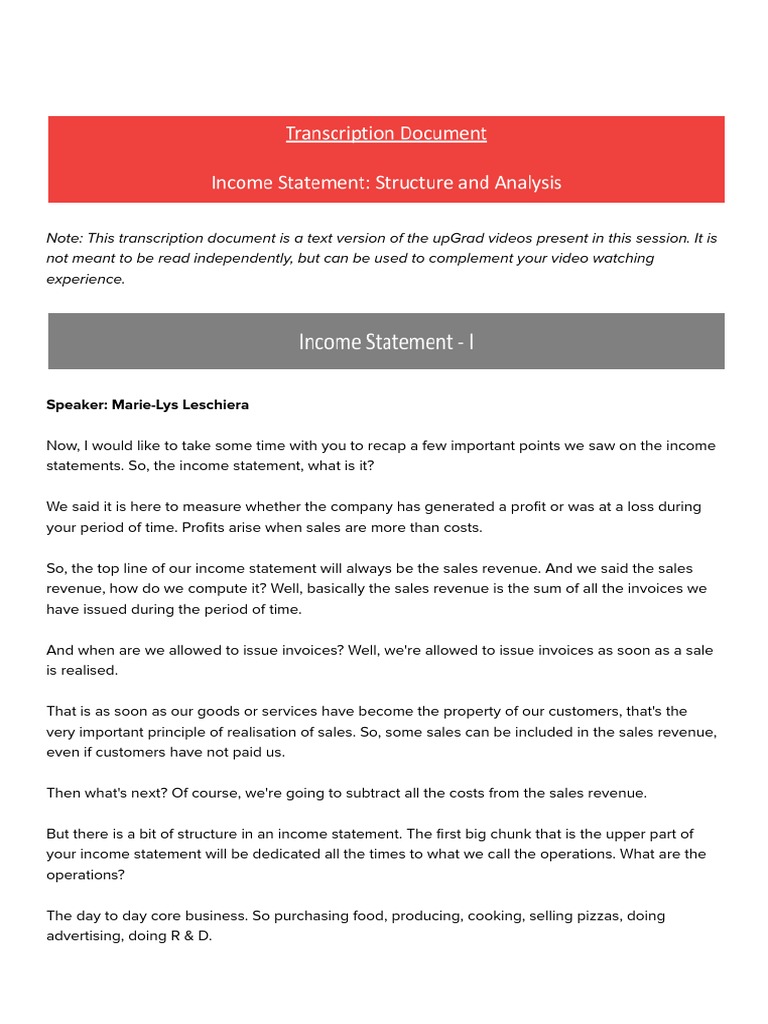 Income - Statement Notes | PDF | Retained Earnings | Equity (Finance)