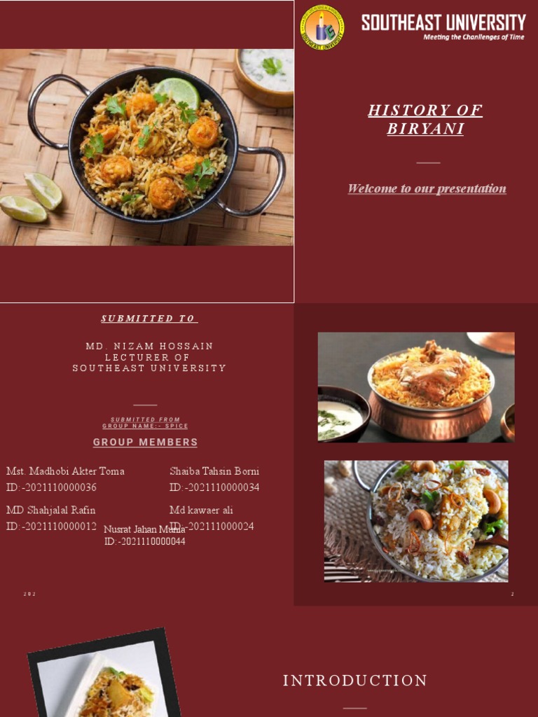 History of Biryani | PDF | Food Ingredients | Home