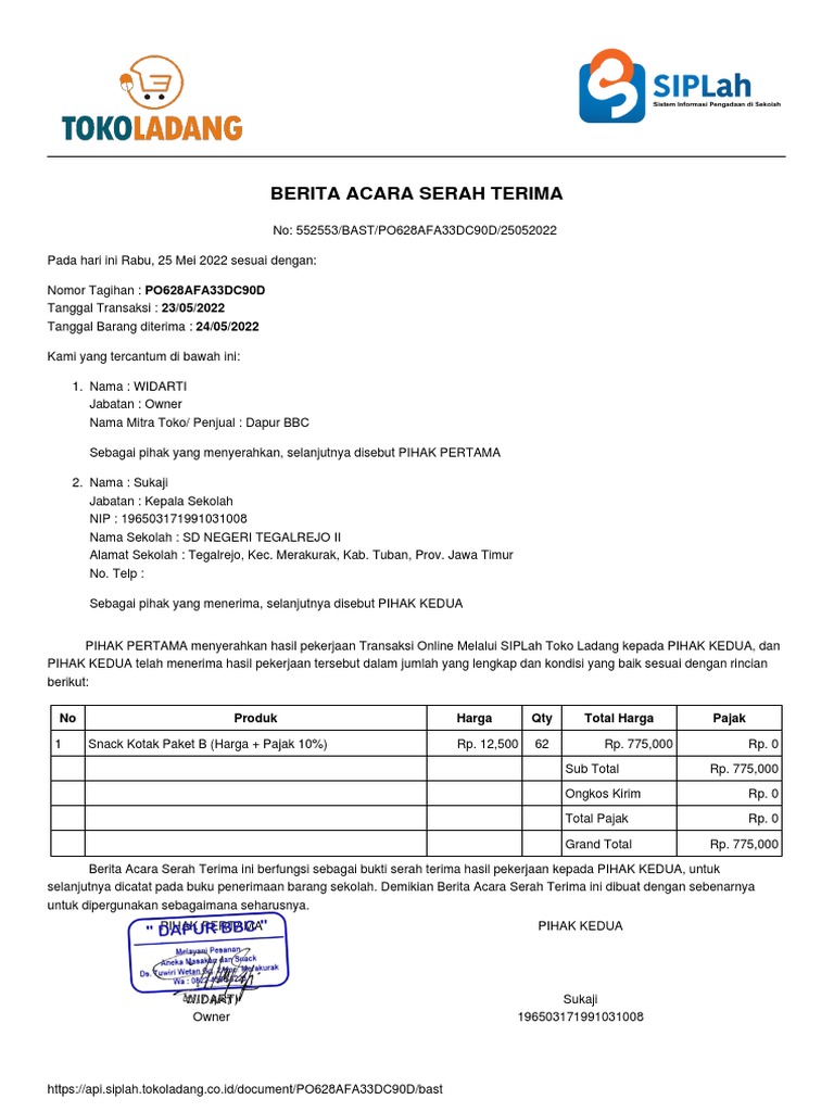 Dapur BBC Stempel | PDF