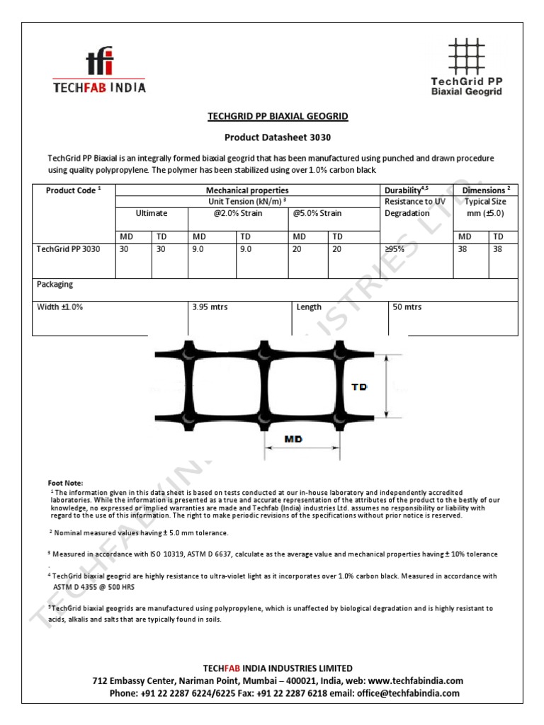 Techgrid PP 3030 VW 1 | PDF | Engineering Tolerance | Chemical Substances