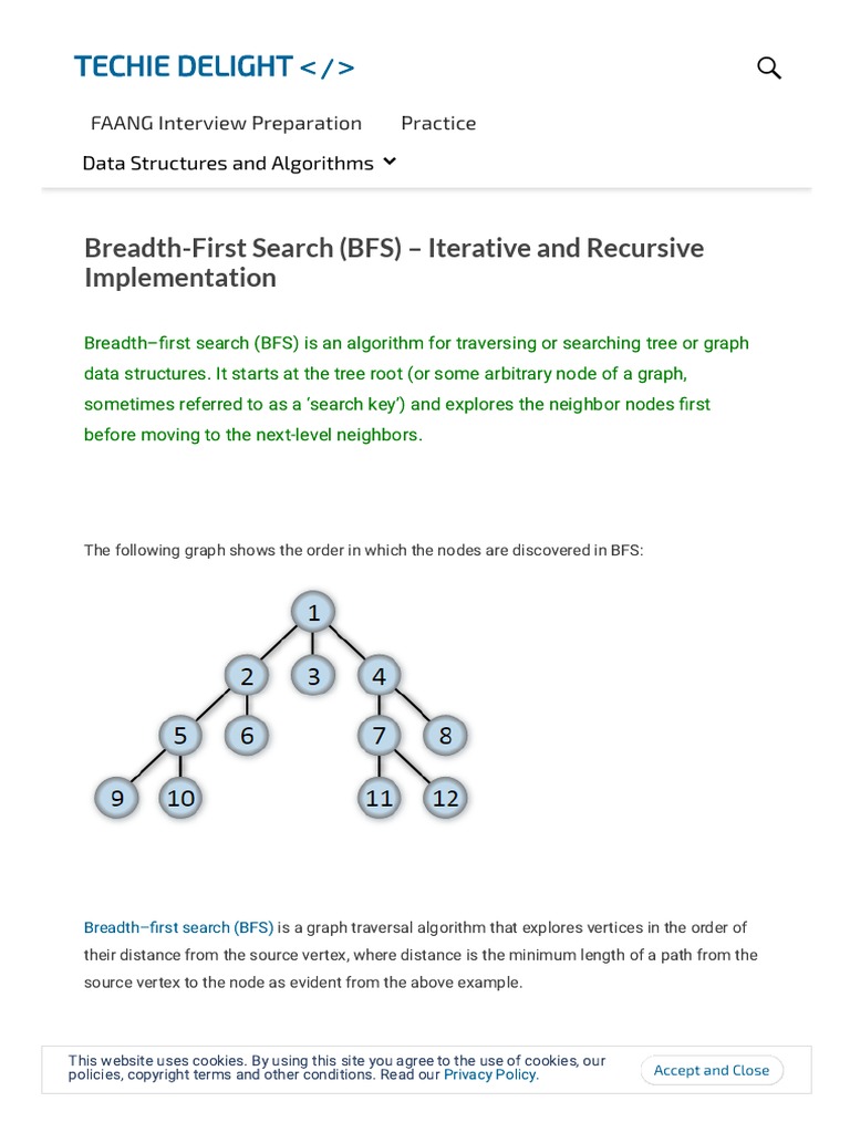 Breadth-First Search (BFS) - Iterative and Recursive-Implementation | PDF | Discrete Mathematics ...