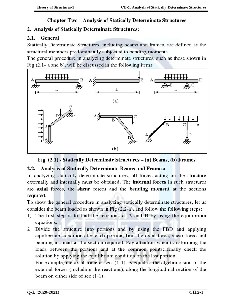 CH-2-Analysis of Statically Determinate Structures | PDF | Bending | Beam (Structure)