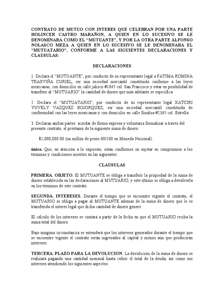 Mutuo Con Interes | PDF | Pagos