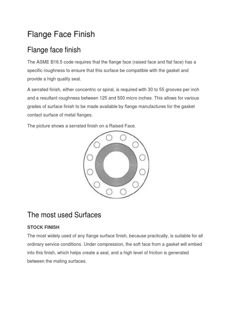Flange Face Finish | PDF | Mechanical Engineering | Building Engineering