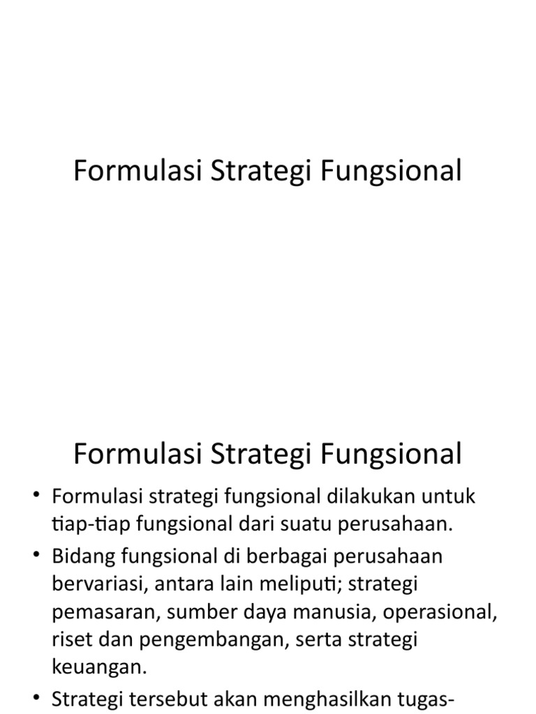 Formulasi Strategi Fungsional | PDF