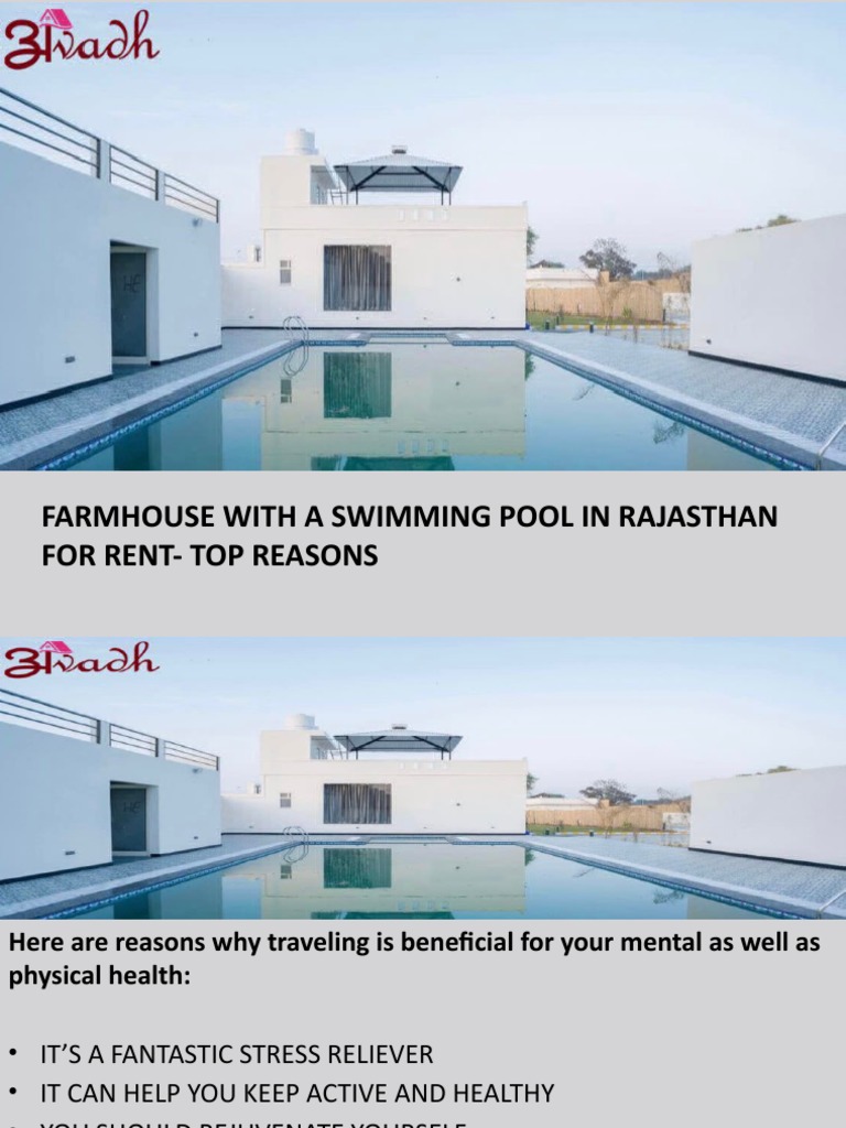 Farmhouse With A Swimming Pool in Rajasthan For | PDF | Self-Improvement