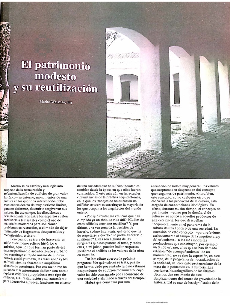 El Pat Modesto y Su Reutilización - Summa M. Waisman | PDF