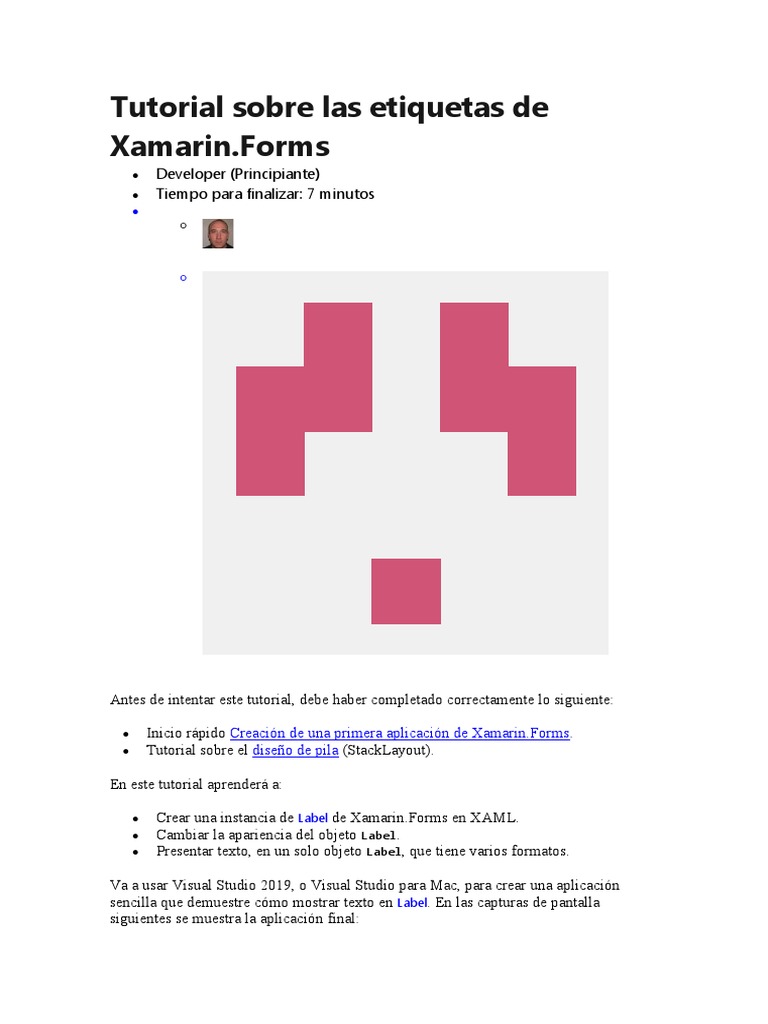 Tutorial Sobre Las Etiquetas de Xamarin | PDF | Microsoft Visual Studio ...