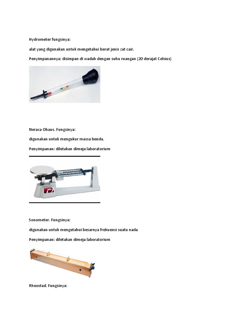 Alat Laboratorium Fisika dan Fungsinya | PDF
