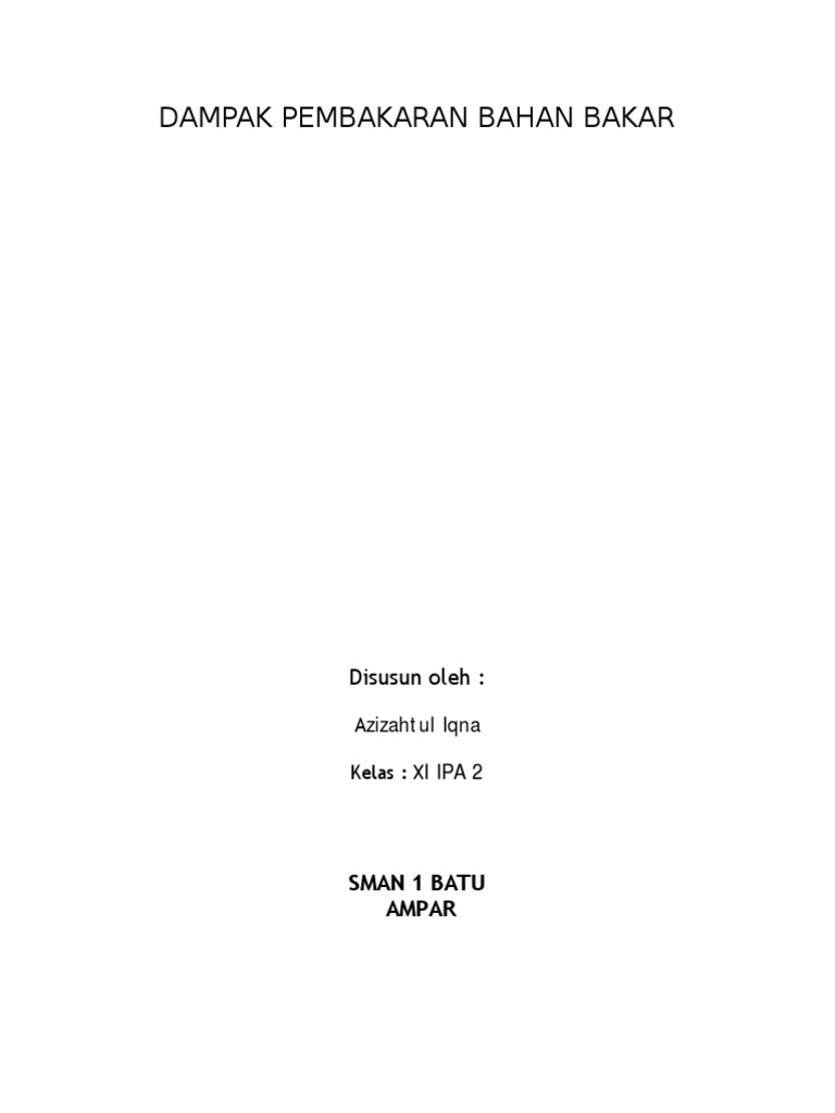 Contoh Reaksi Pembakaran Bahan Bakar | PDF | Sains & Matematika
