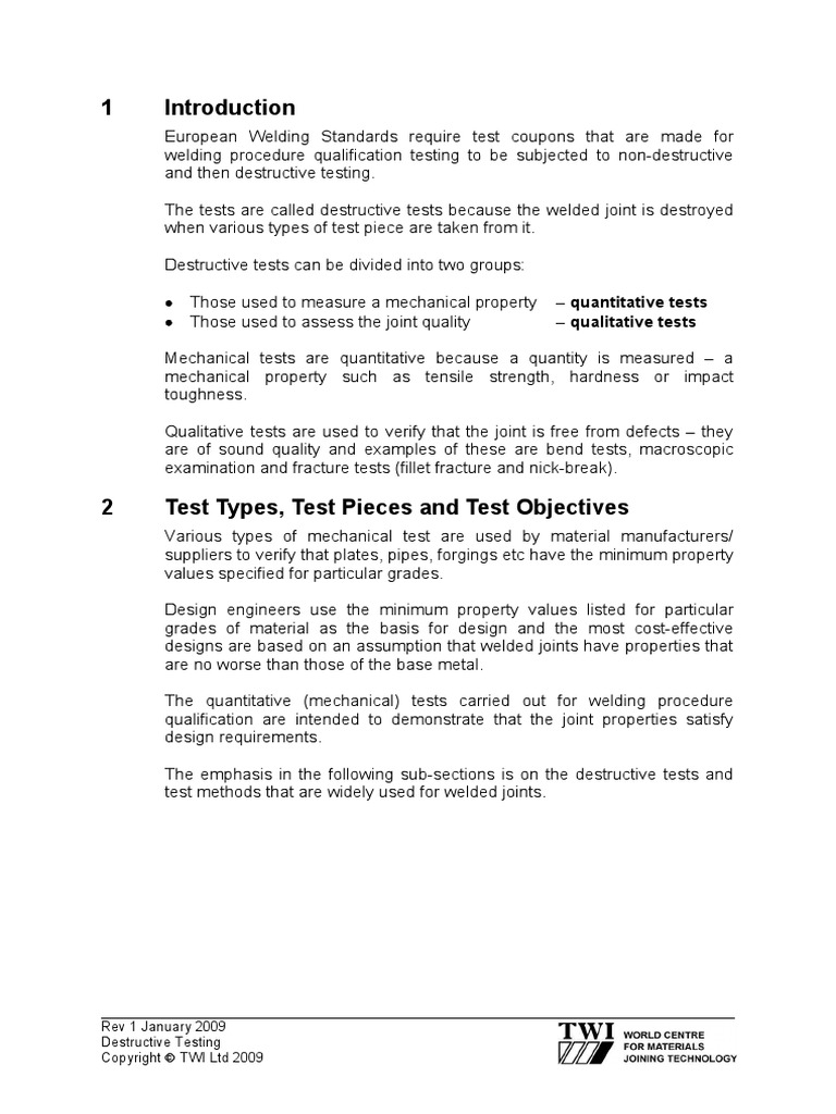 4 Destructive Testing | PDF | Fracture | Hardness